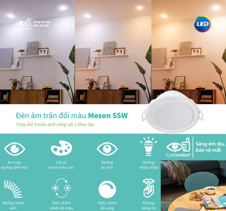 Đèn 9W Philips Meson đổi màu - Đại lý đèn Led Philips